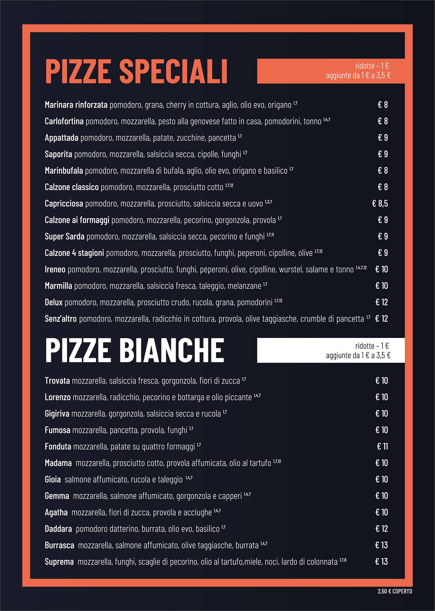 Menu da S'Incontru caffè bar, Pula, Piazza del Popolo