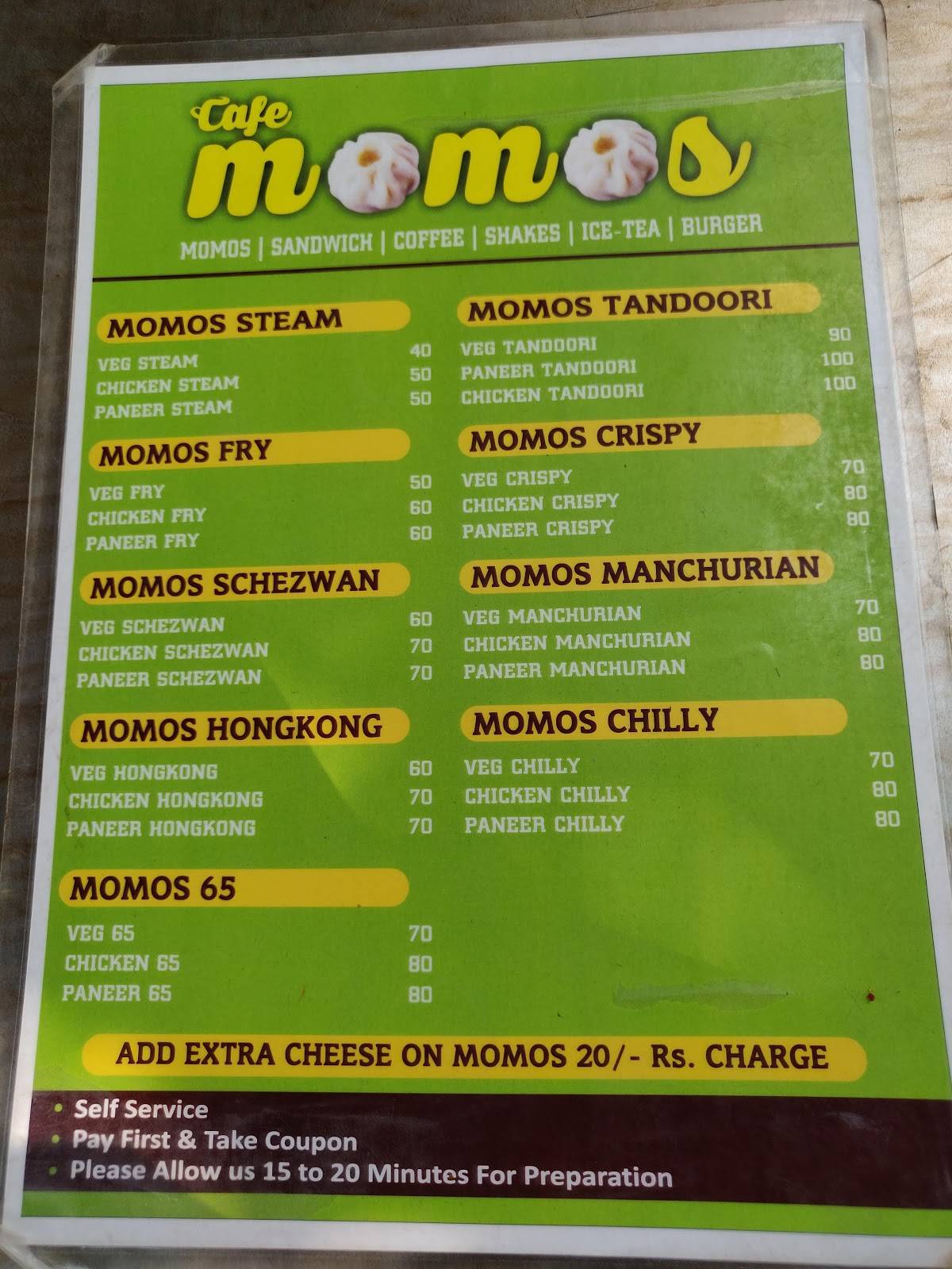 Menu at Cafe Momos, Pune, Shop No. 31
