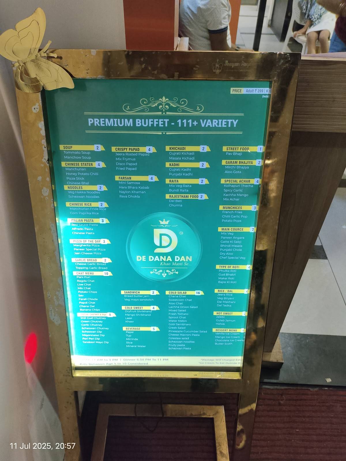 Menu at De Dana Dan Restaurant Baner, Pune