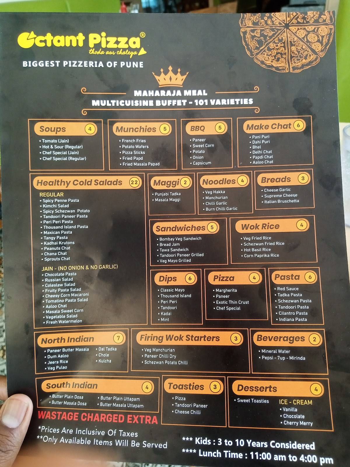 Menu at Octant Pizza, Deccan Mall, Pune, Pune