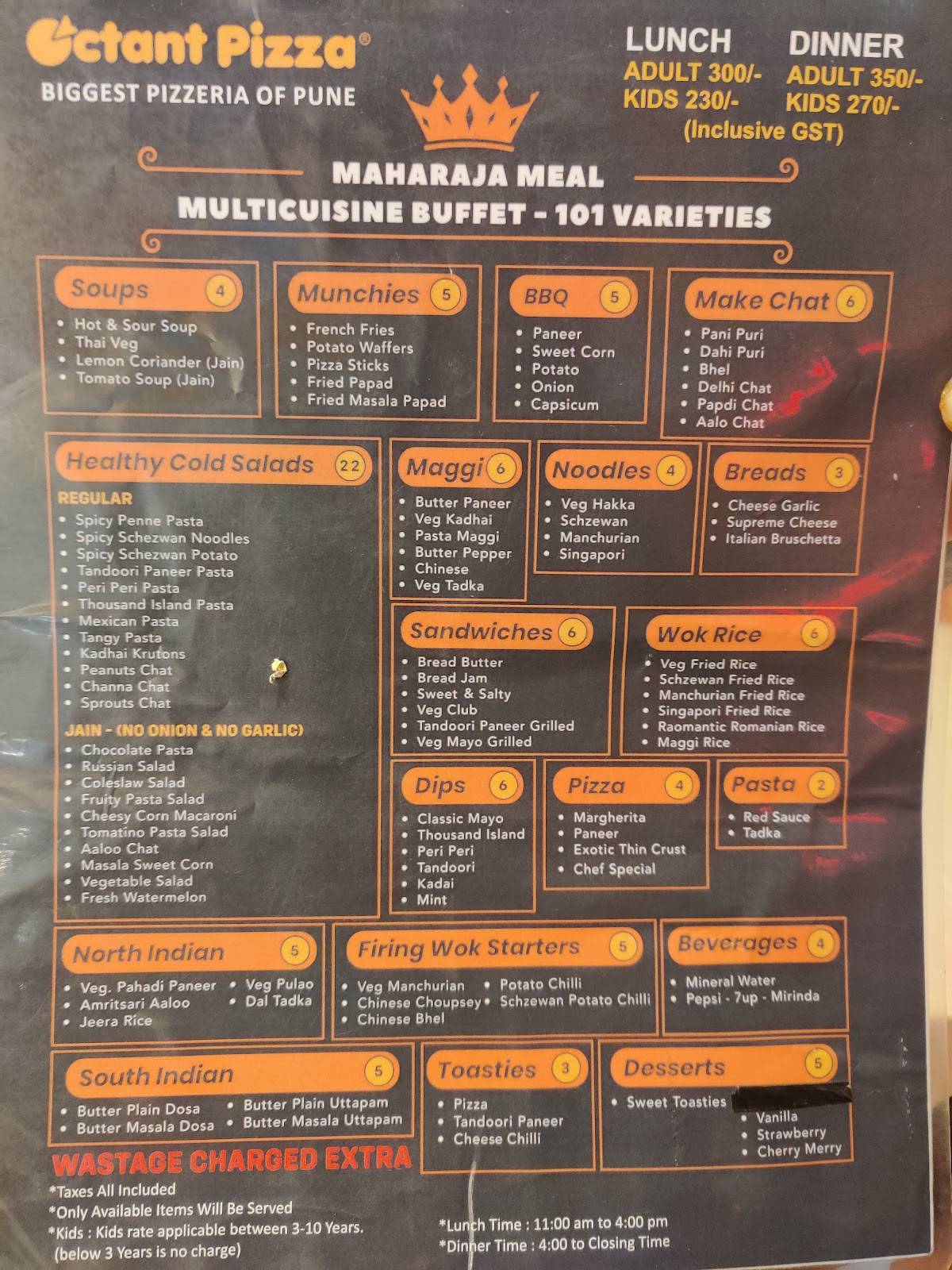 Menu at Octant Pizza, Deccan Mall, Pune, Pune