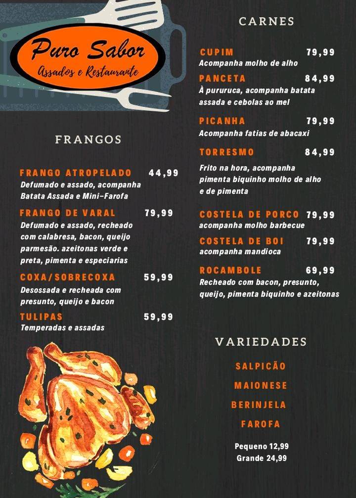 Menu em Puro Sabor Assados, Poá