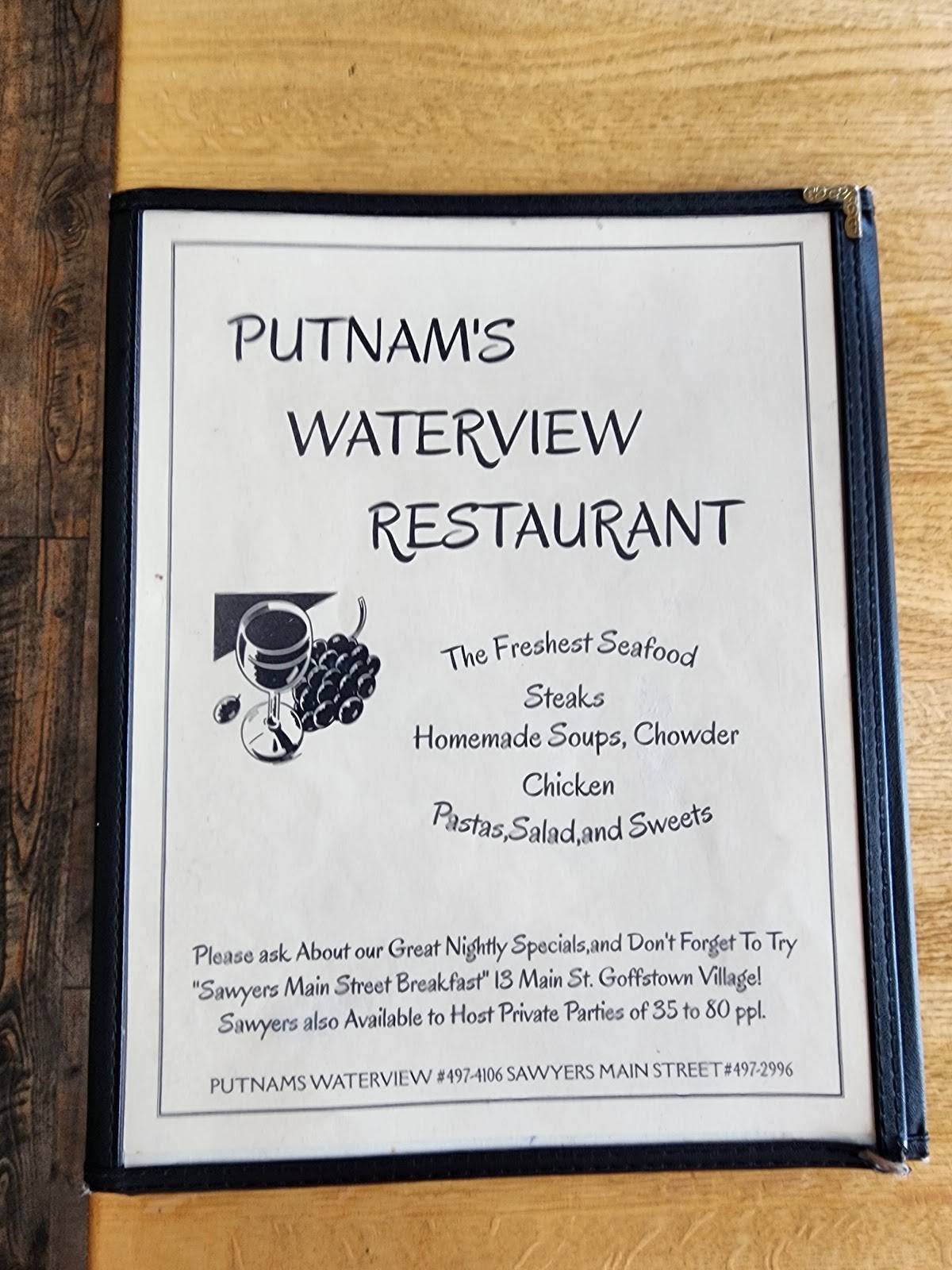 Menu at Putnam's Waterview Restaurant, Goffstown