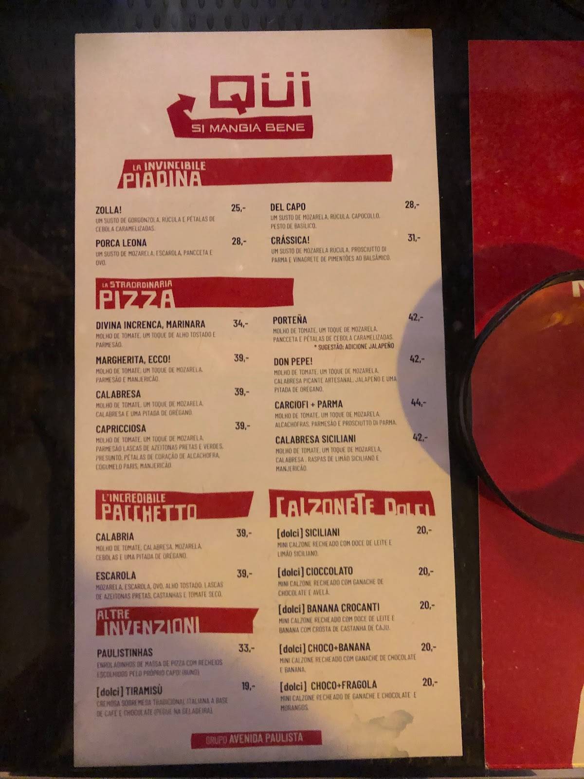 Menu em Qüi Si Mangia Bene - Batel restaurante, Curitiba, Alameda Dom ...