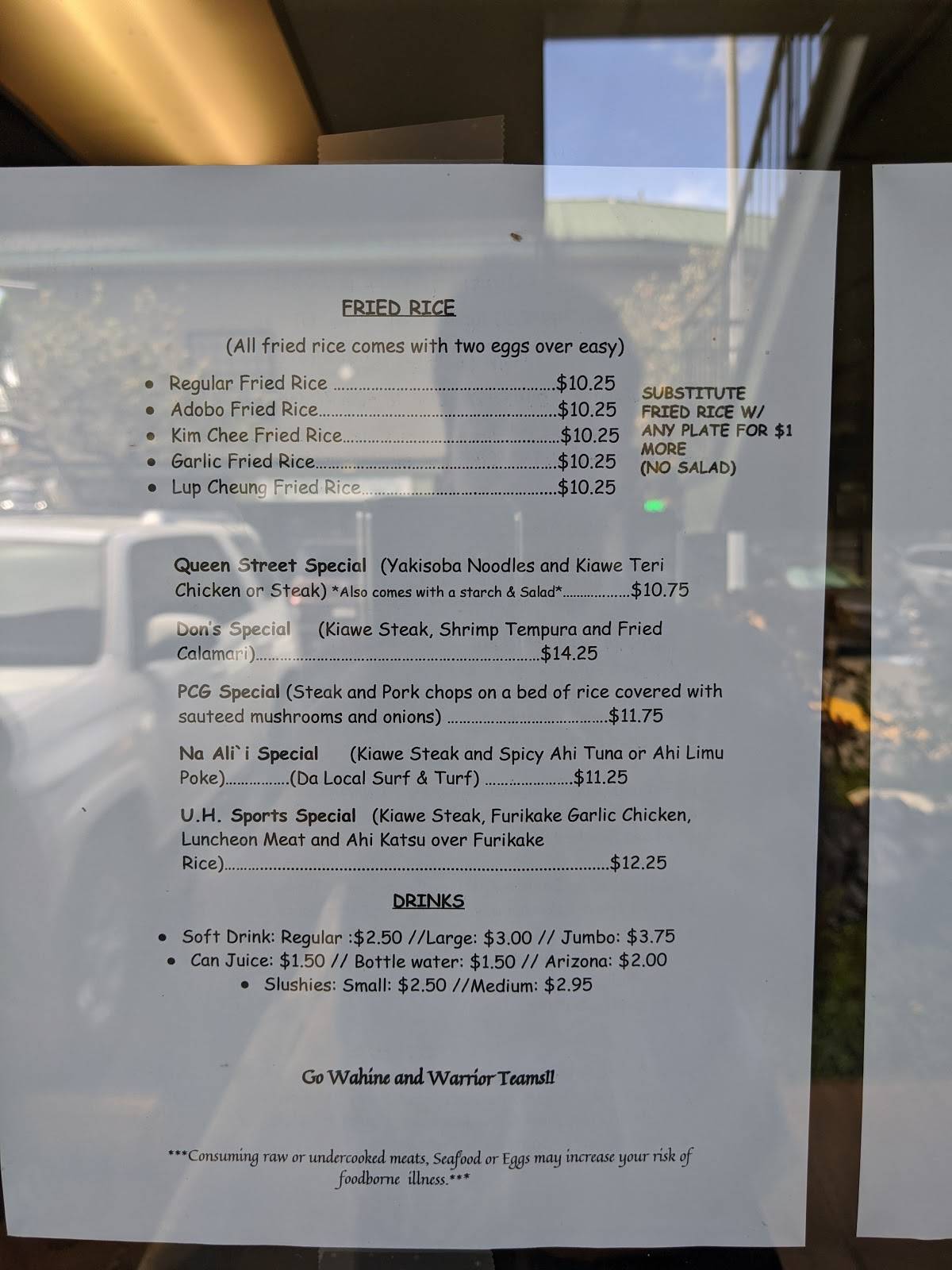 Menu at Queen Street Cafe & Grill, Aiea