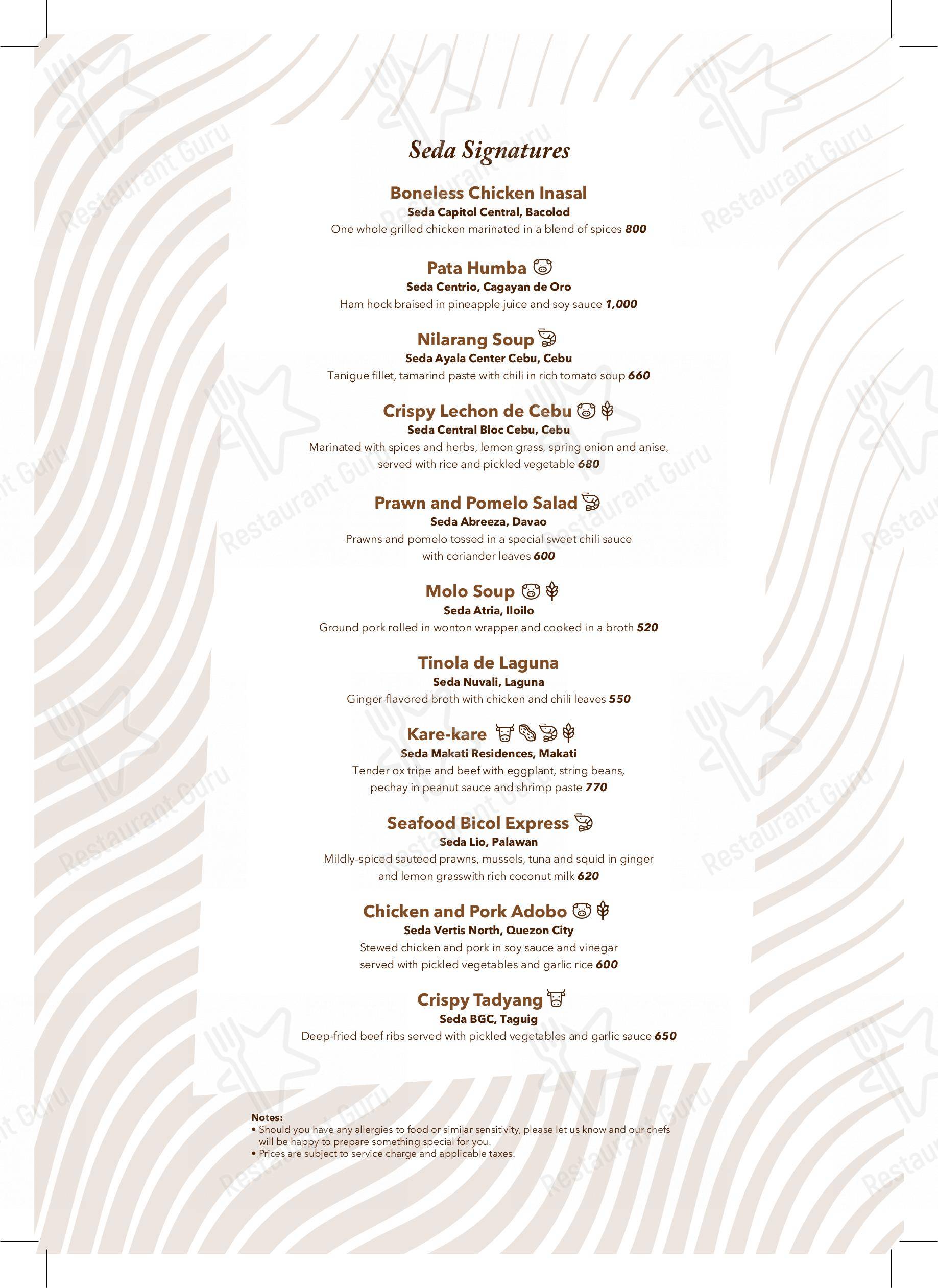 Menu at Misto at Seda Vertis North restaurant, Quezon City