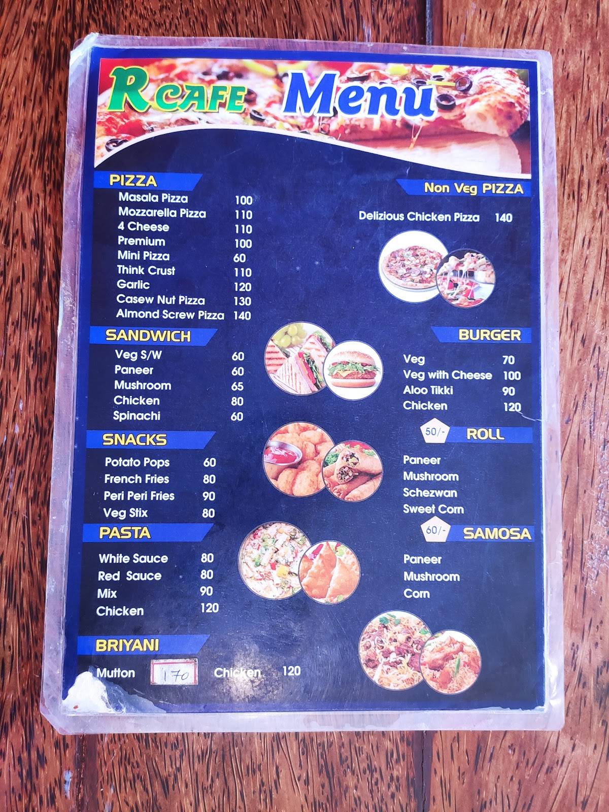 Menu at R Cafe, Thanjavur