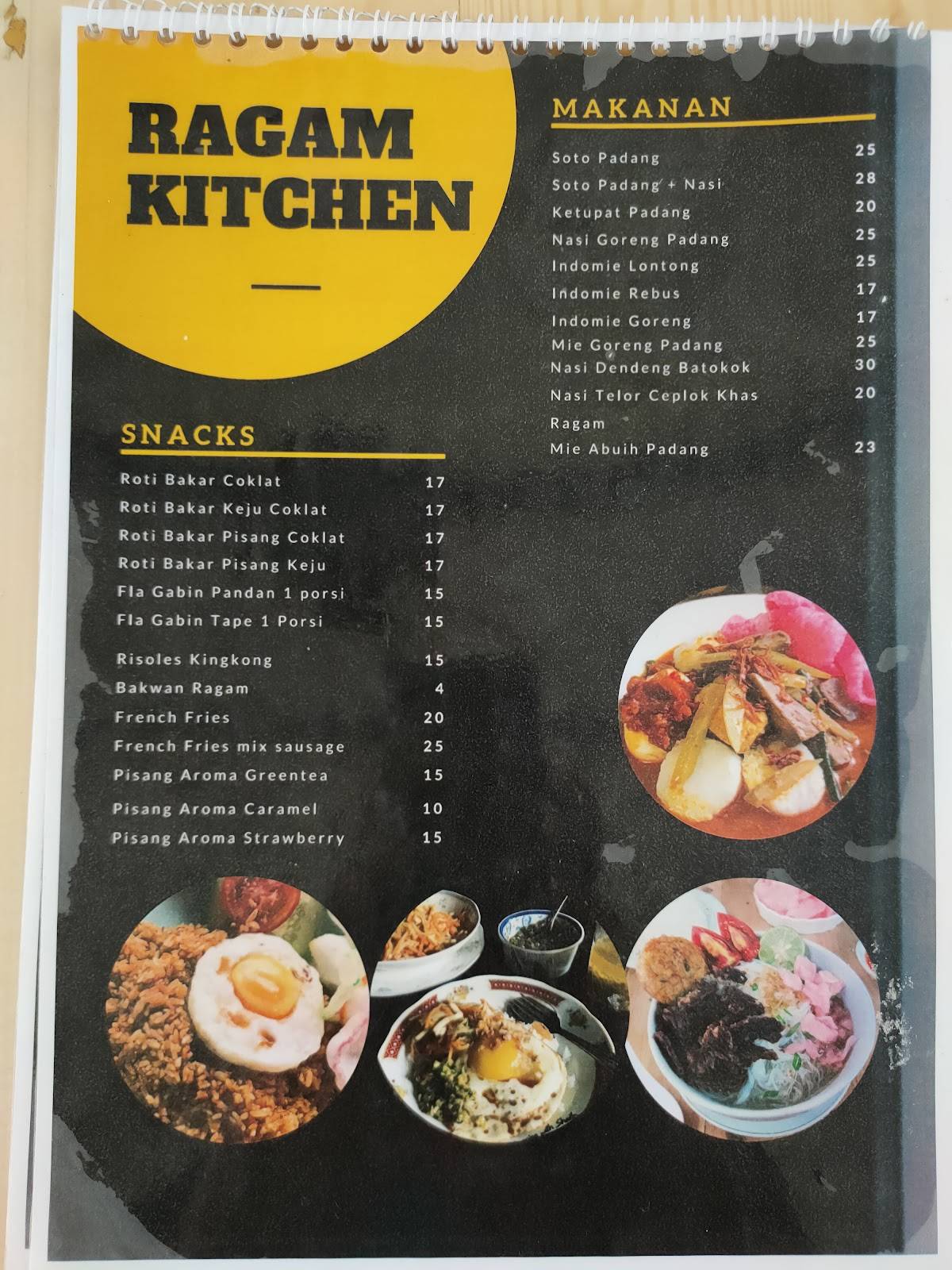 Menu at RAGAM KITCHEN restaurant, South Jakarta