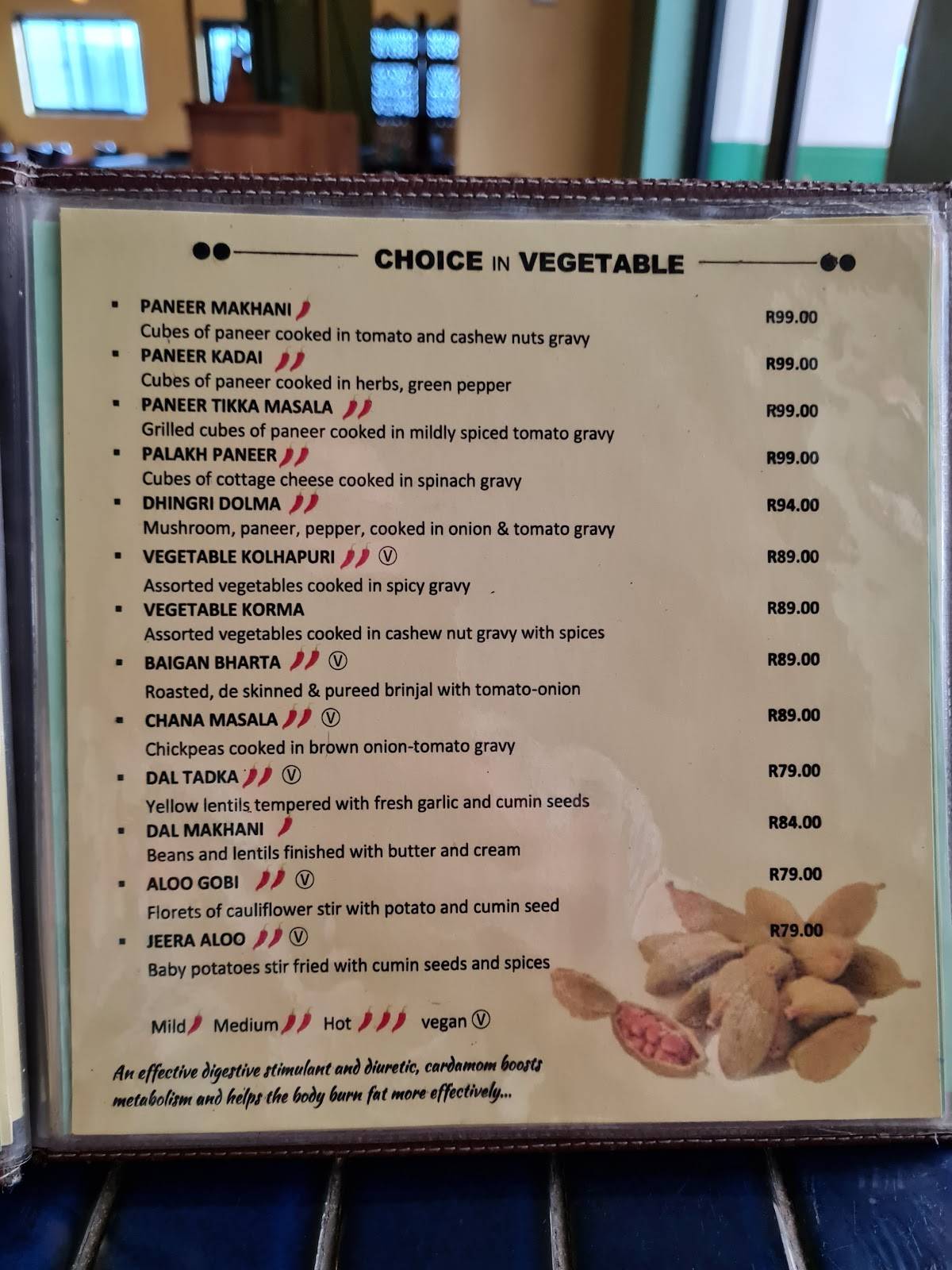 Menu at Raasoie - The kitchen of India restaurant, Port Elizabeth