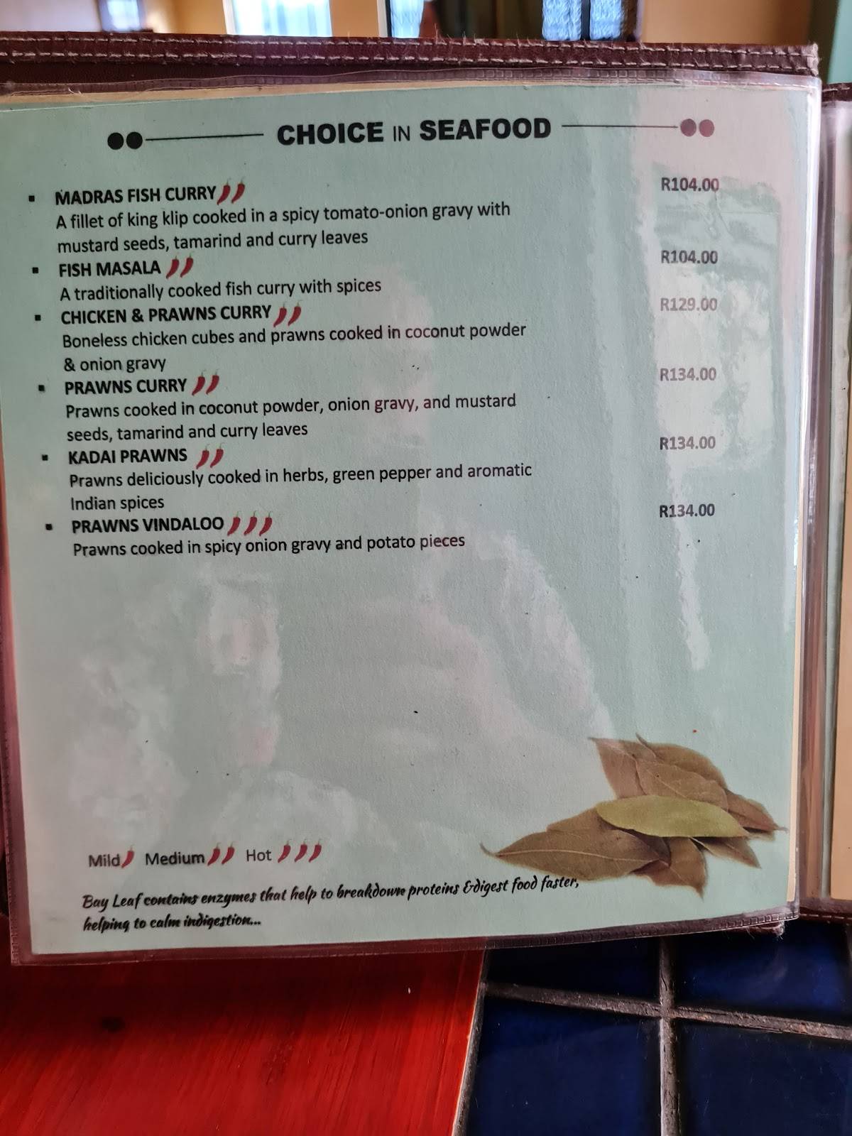 Menu at Raasoie - The kitchen of India restaurant, Port Elizabeth
