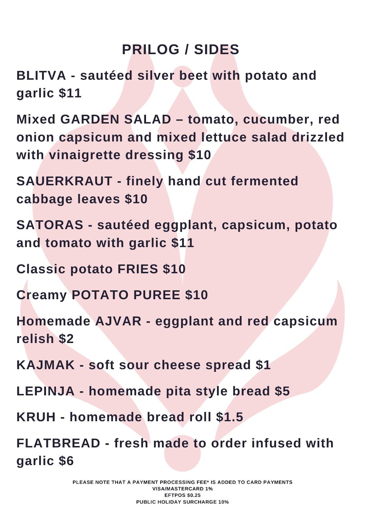 Menu at Ragusa Restaurant & Bar, Williamstown