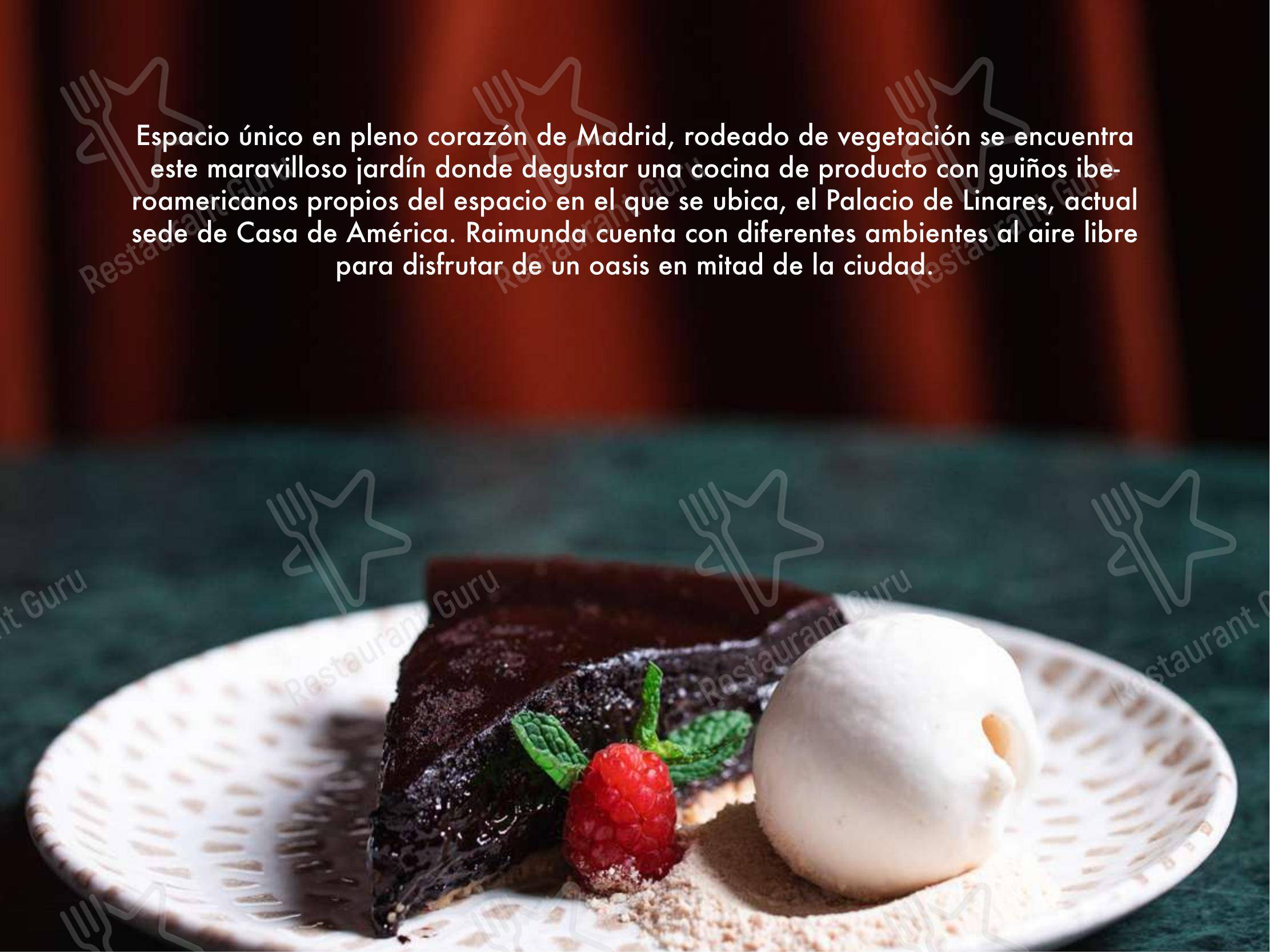 Carta del restaurante Raimunda, Madrid