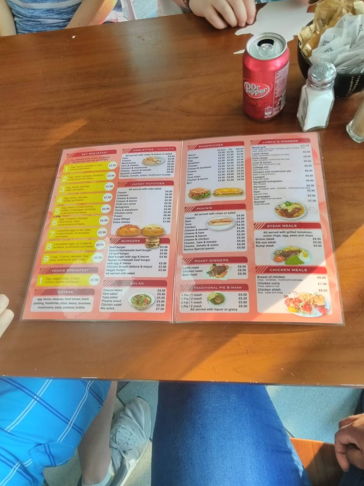 Menu at Ramos fast food, Corringham