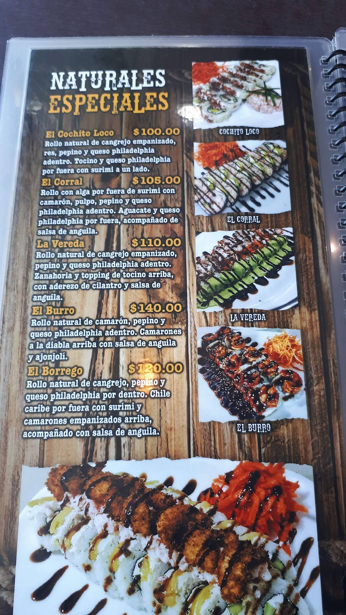 Carta del restaurante Ranch Roll Sushi Tres Rios, Culiacán Rosales