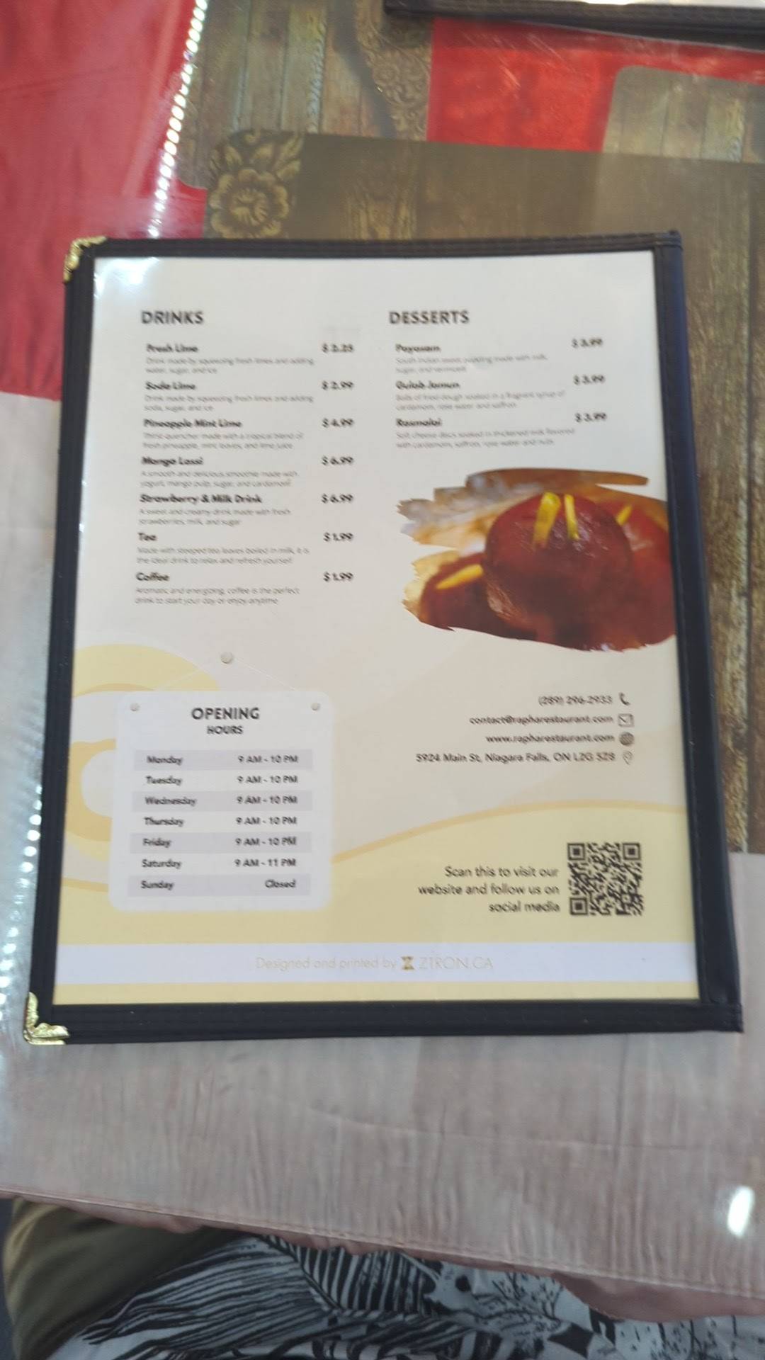Menu at Rapha Kerala Restaurant - Authentic South Indian Cuisine ...