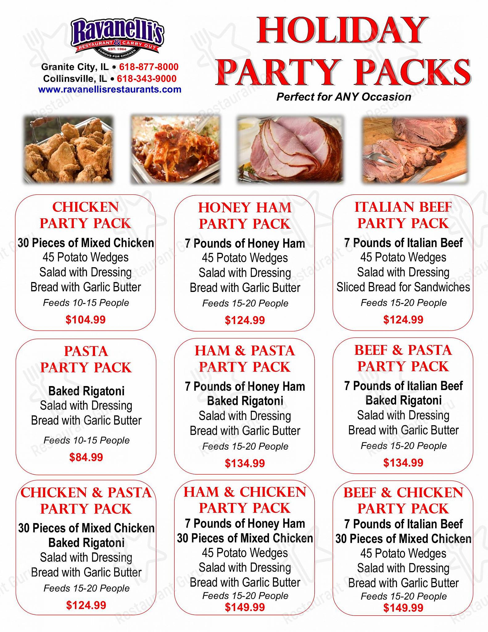 Menu at Ravanelli's Restaurant, Granite City, 3 American Vlg