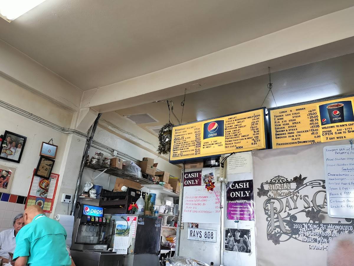 Menu at Ray's Cafe, Honolulu