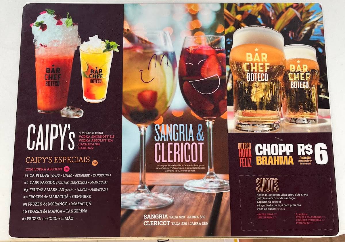 Menu at Barchef Boteco, Recife
