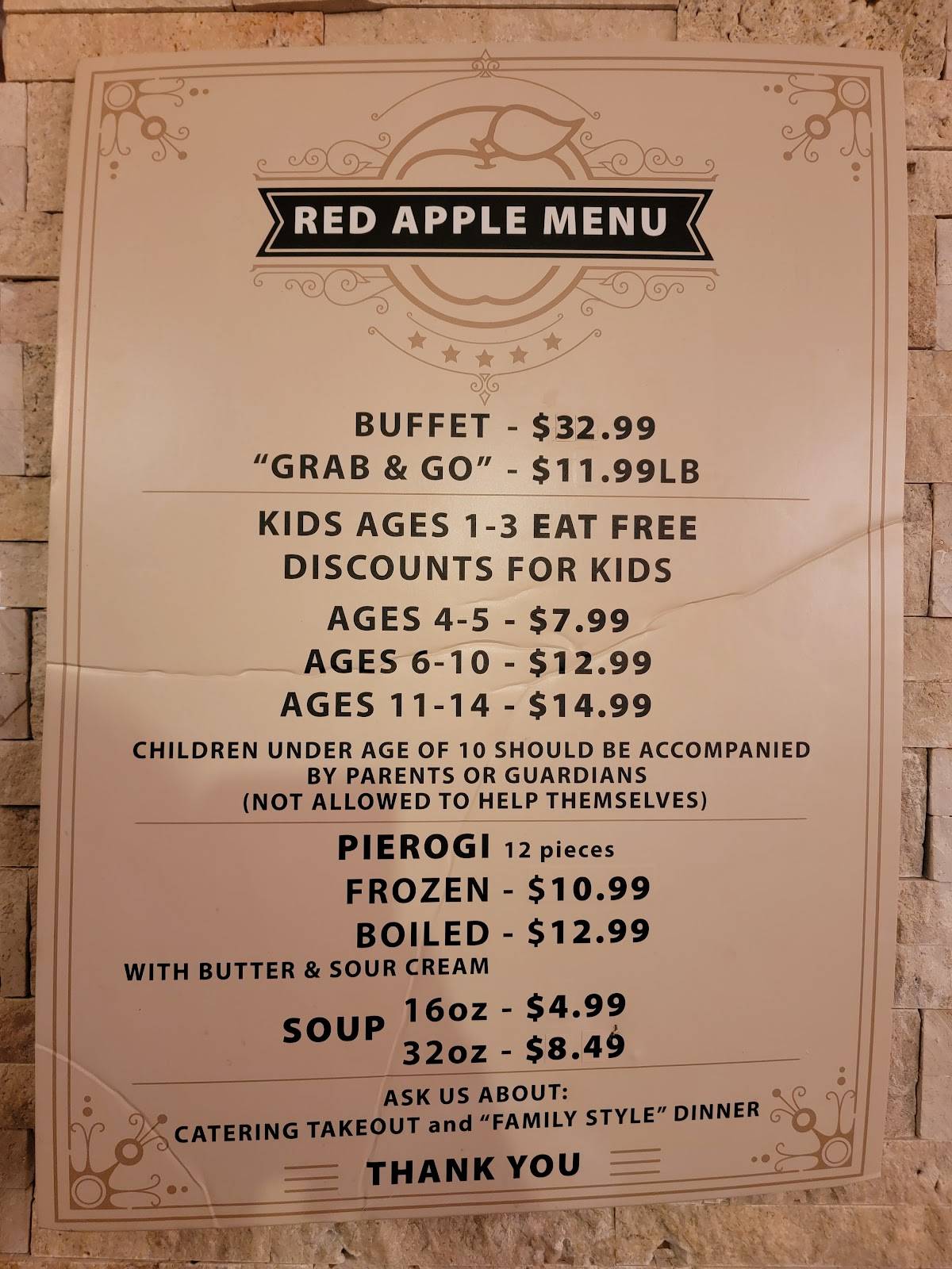 Menu at Red Apple Buffet-Restaurant, Chicago, 6474 N Milwaukee Ave