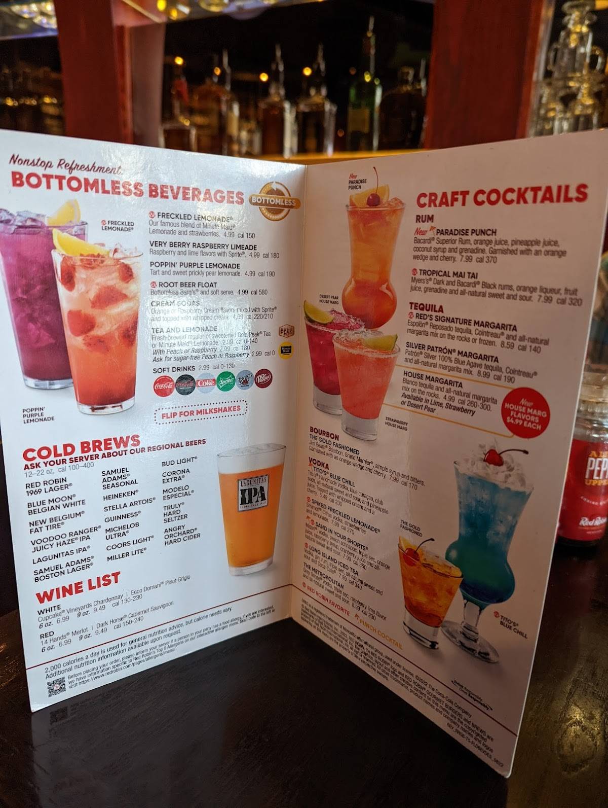 Menu at Red Robin Gourmet Burgers and Brews restaurant, Wenatchee
