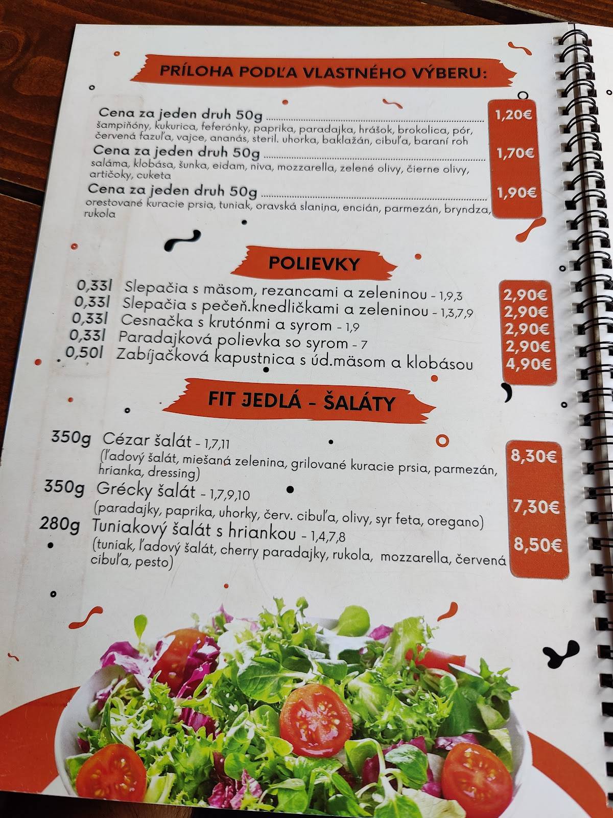 Menu at Reštaurácia FONTÁNA restaurant, Podhájska