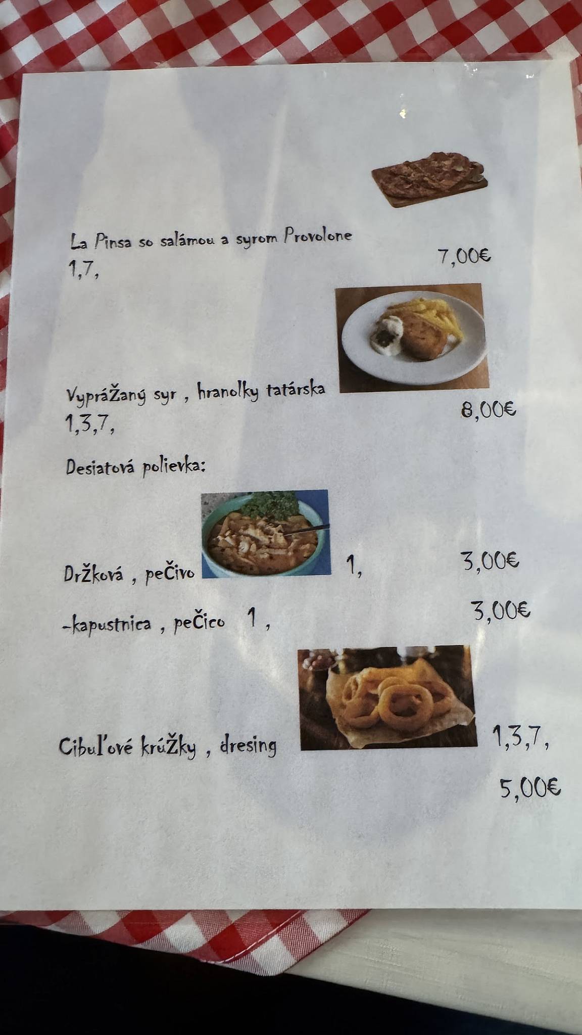 Speisekarte von Reštaurácia u Felberú restaurant, Hrašné