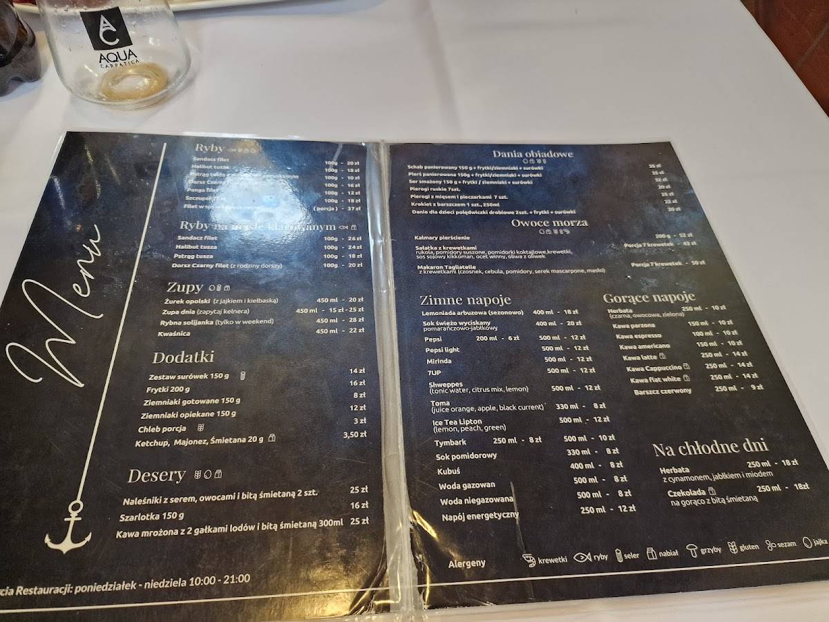 Menu at Restauracja STATEK restaurant, Poland, Ścibórz 43 a