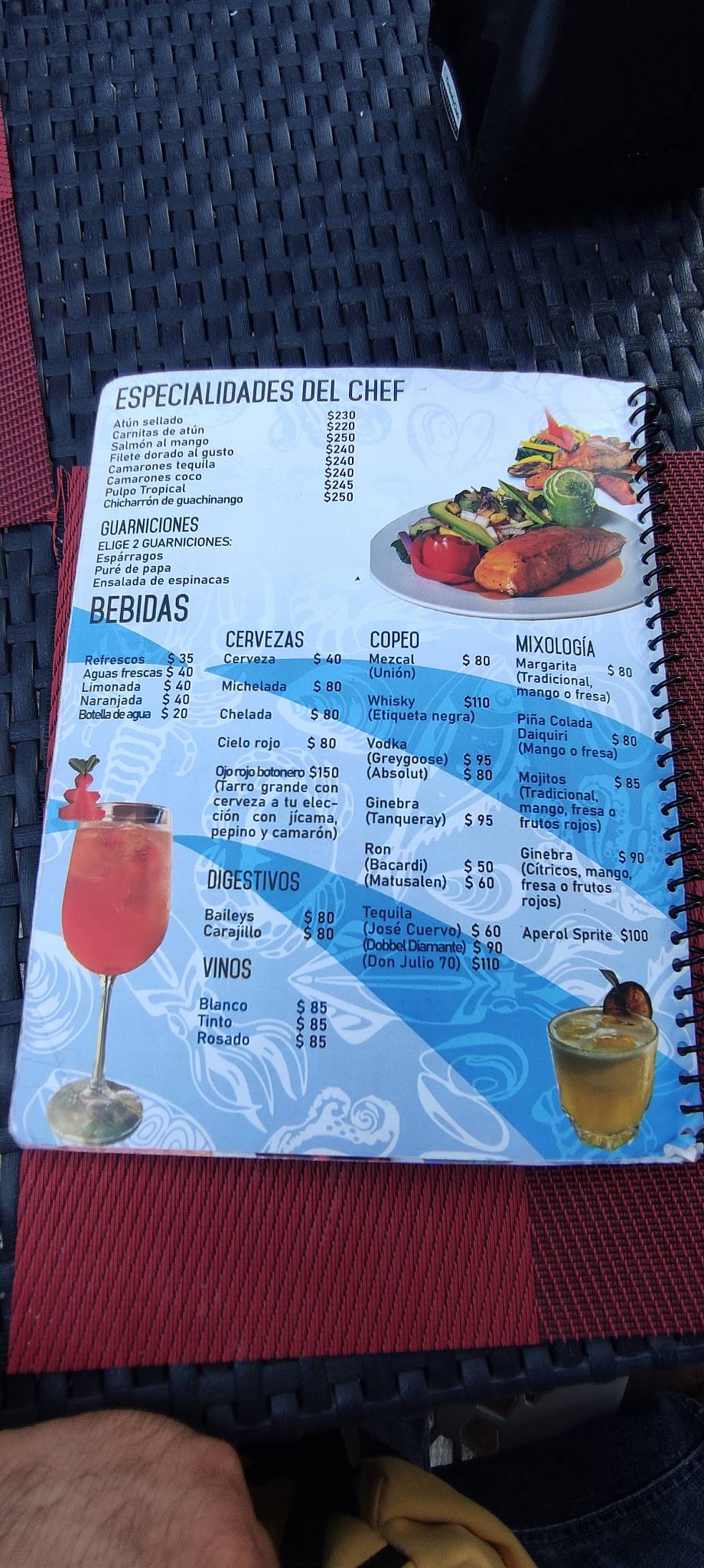 Carta del restaurante 4 Mares, Puerto Vallarta