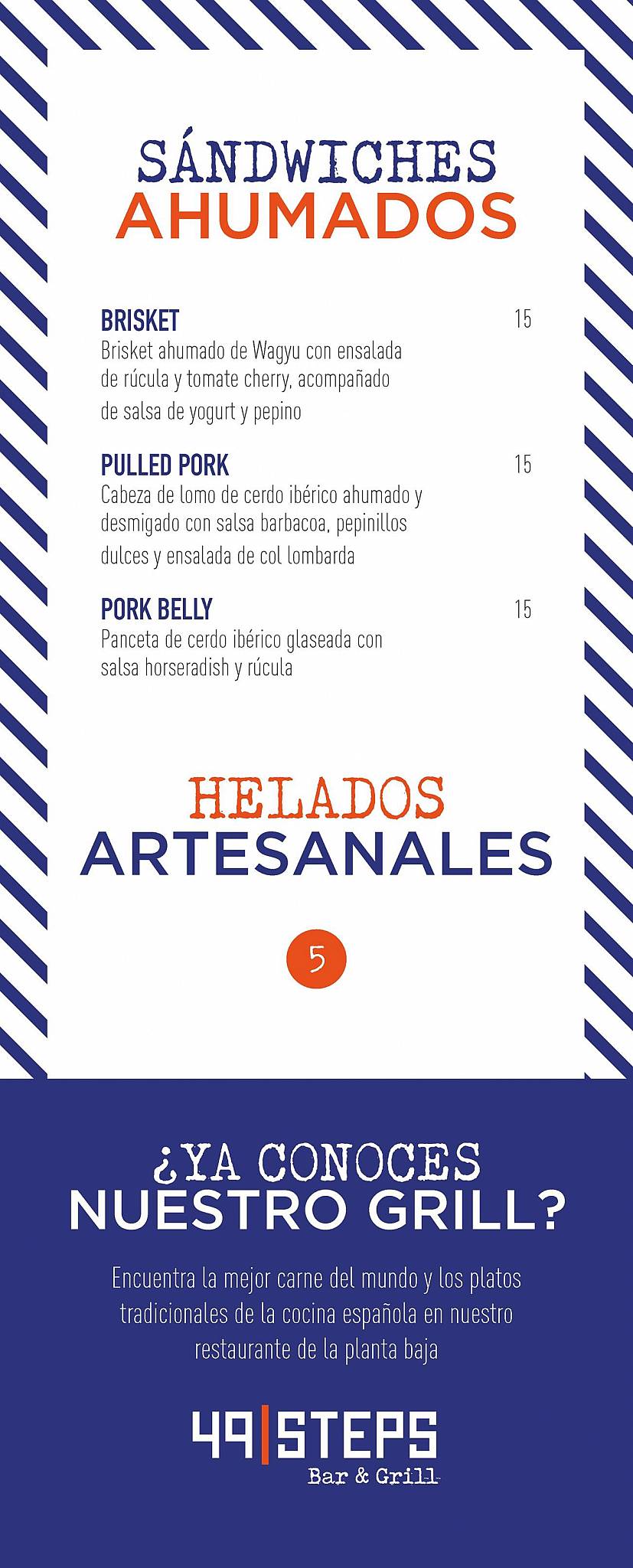 Menu at 49 Steps Palma restaurant, Palma