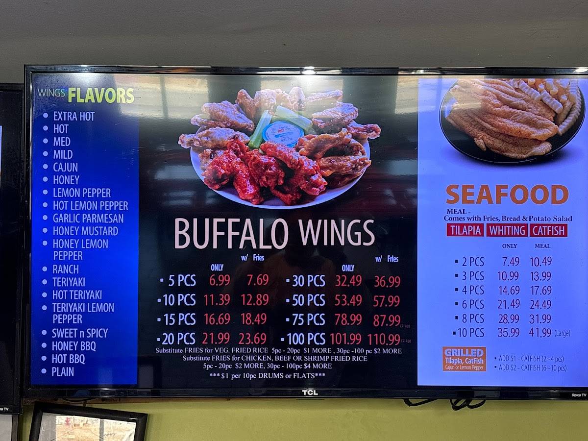 Menu at A-Town Wings restaurant, Aiken