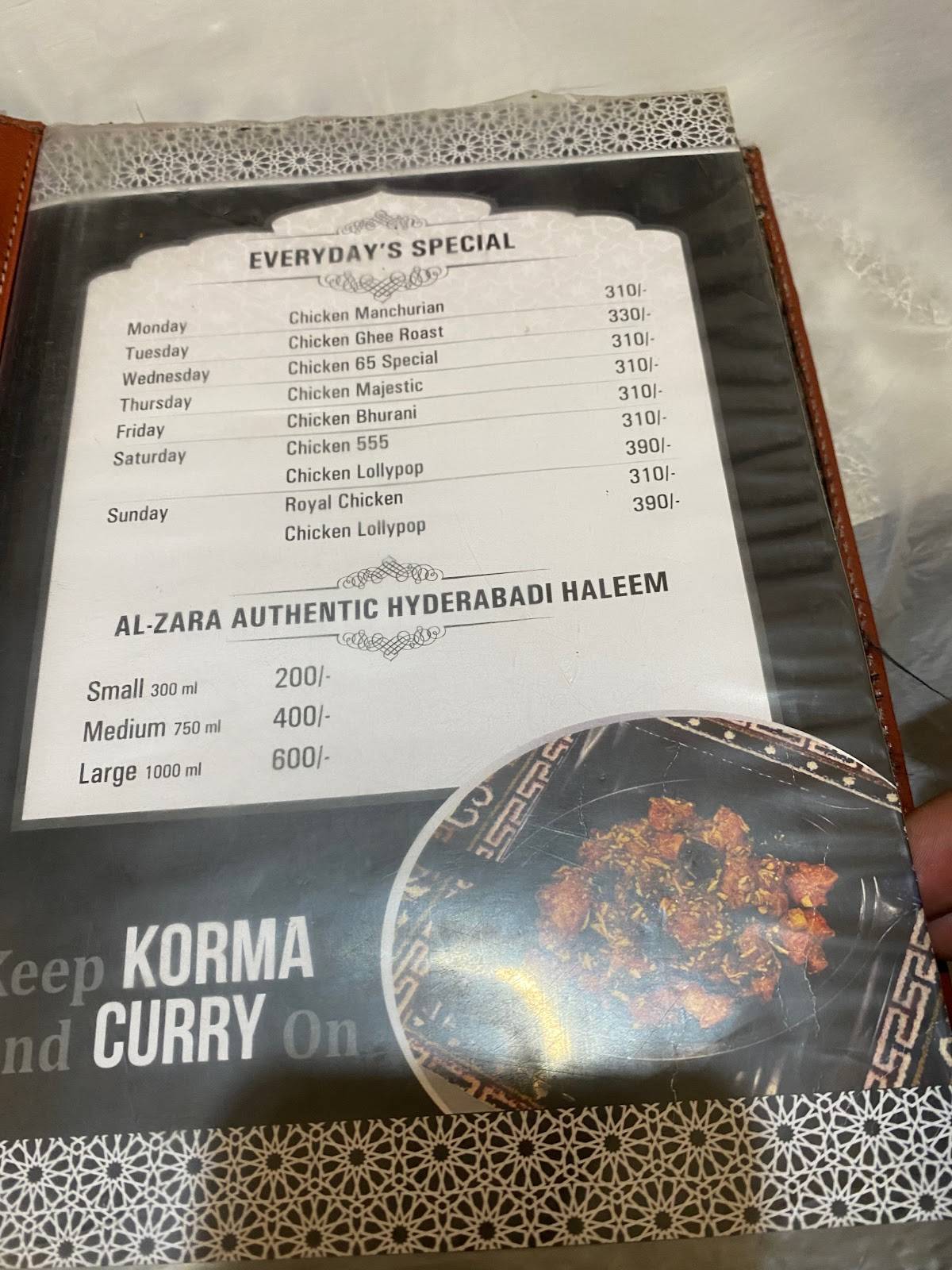 Menu at Al Zara Mandi Arabian Restaurant, Bengaluru, 147