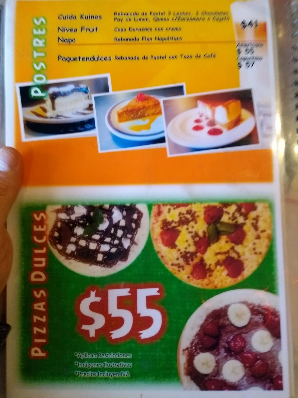 Carta del restaurante Alex Pizza, Ciudad del México, Av. San Jerónimo 630