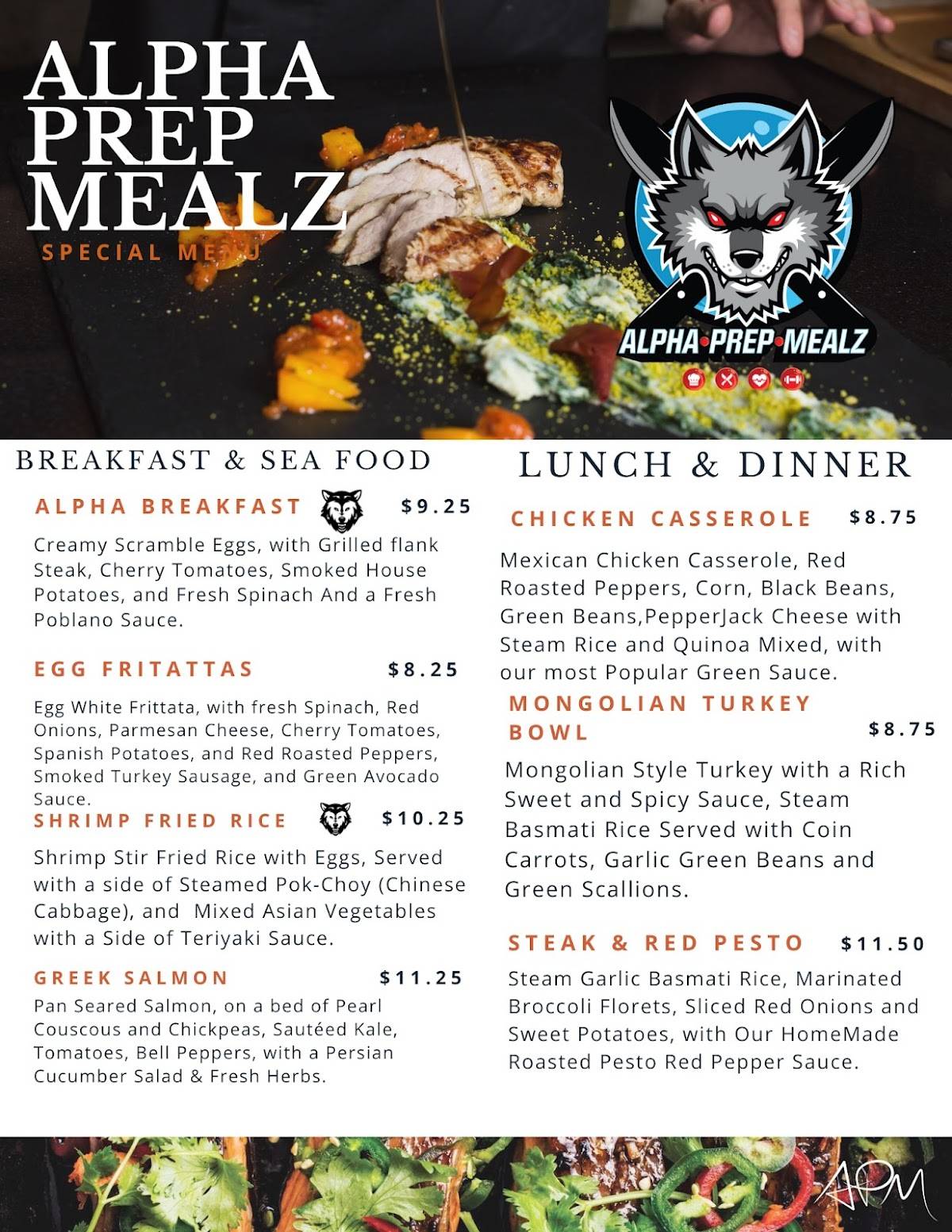 Menu at Alphaprepmealz restaurant, Lawndale