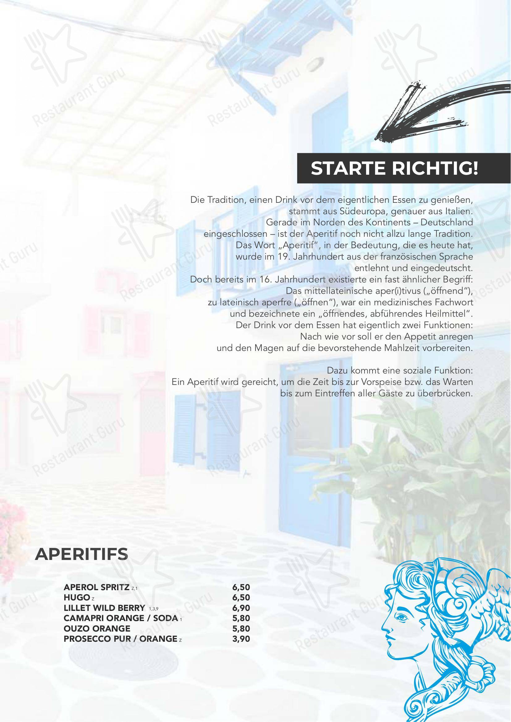 Speisekarte von Restaurant Anemos, Forchheim
