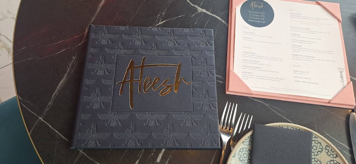 Menu at Ateesh restaurant, Newcastle upon Tyne