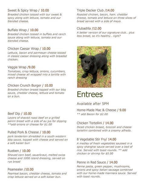 Menu at Black Dog Family Restaurant, Stirling