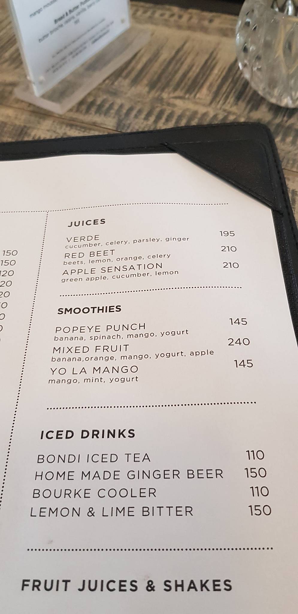 Menu at Bondi&Bourke Davao restaurant, Davao City