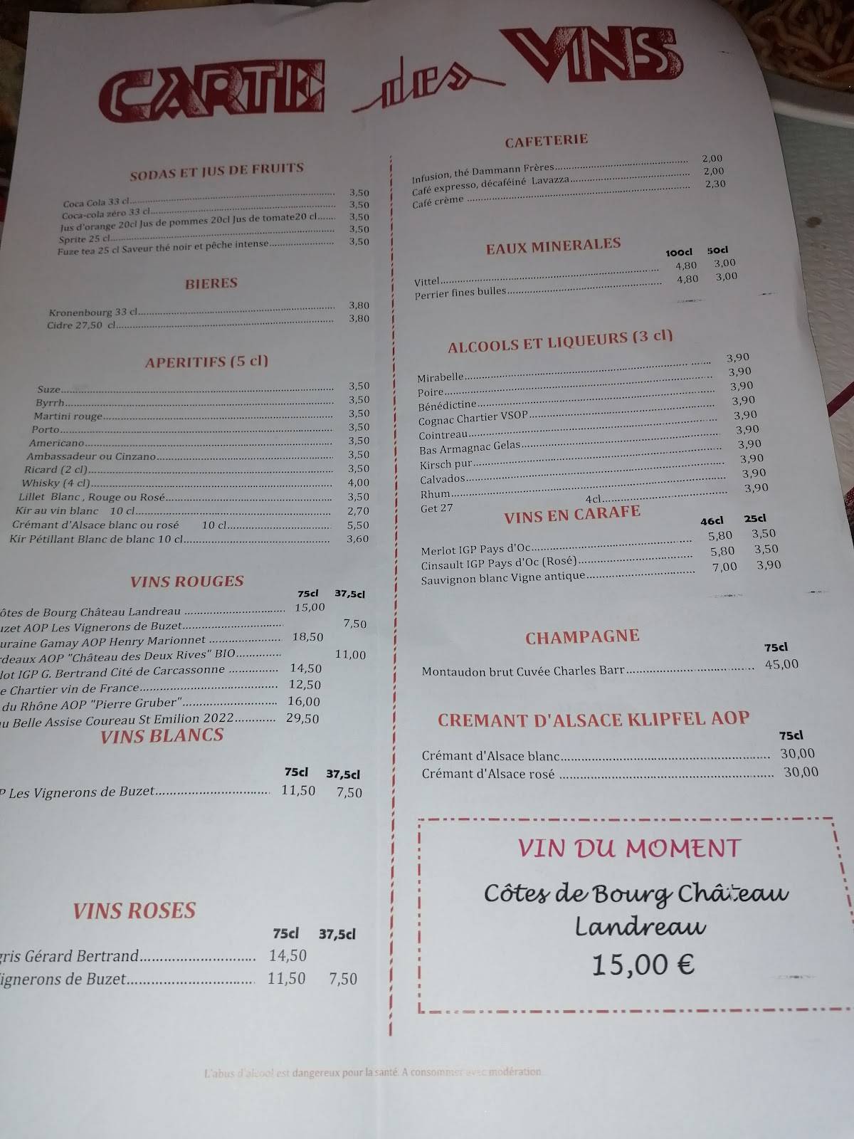 Menu au Bouillon Chartier Grands Boulevards restaurant, Paris, 7 Rue du ...