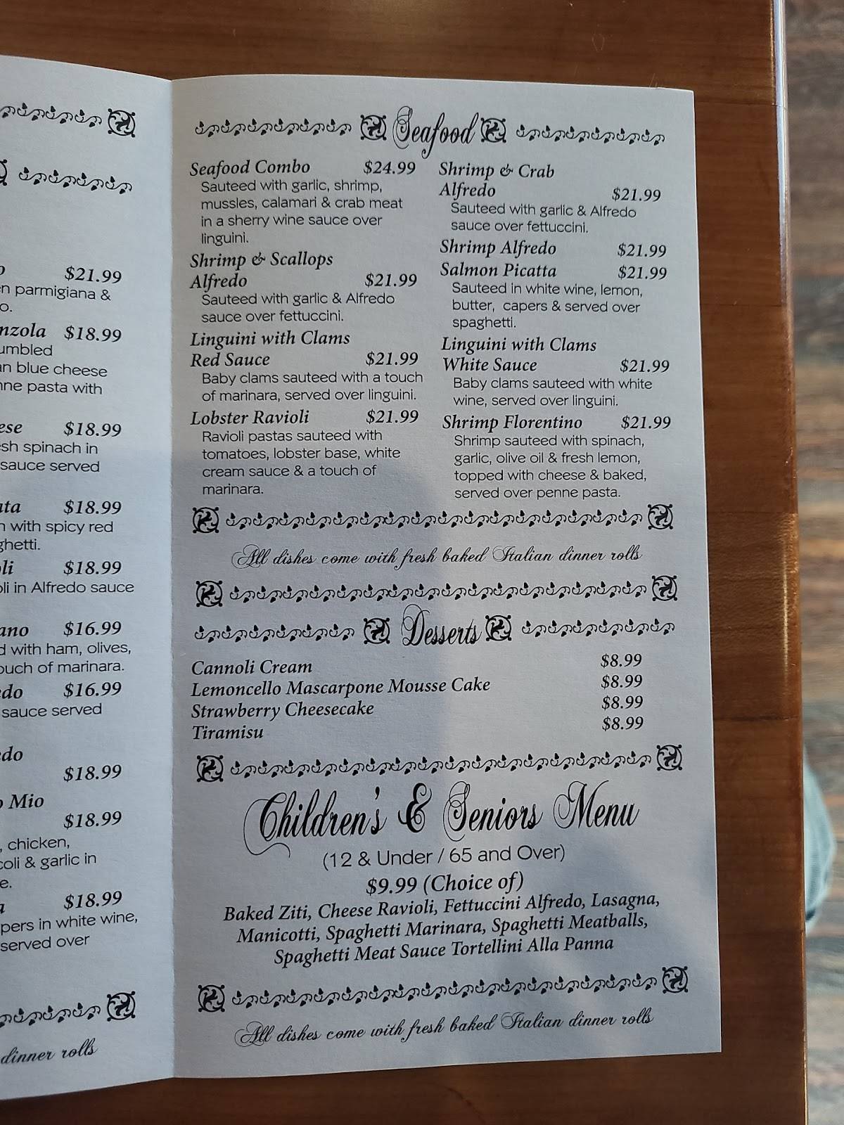 Menu at Bruno’s Italian Ristorante restaurant, Broken Arrow