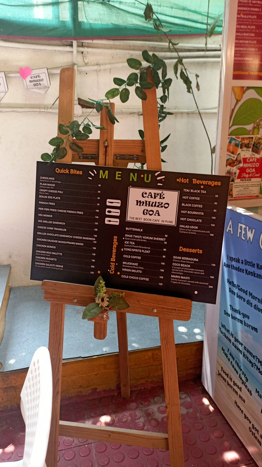 Menu at CAFE MHUZO GOA, Pune
