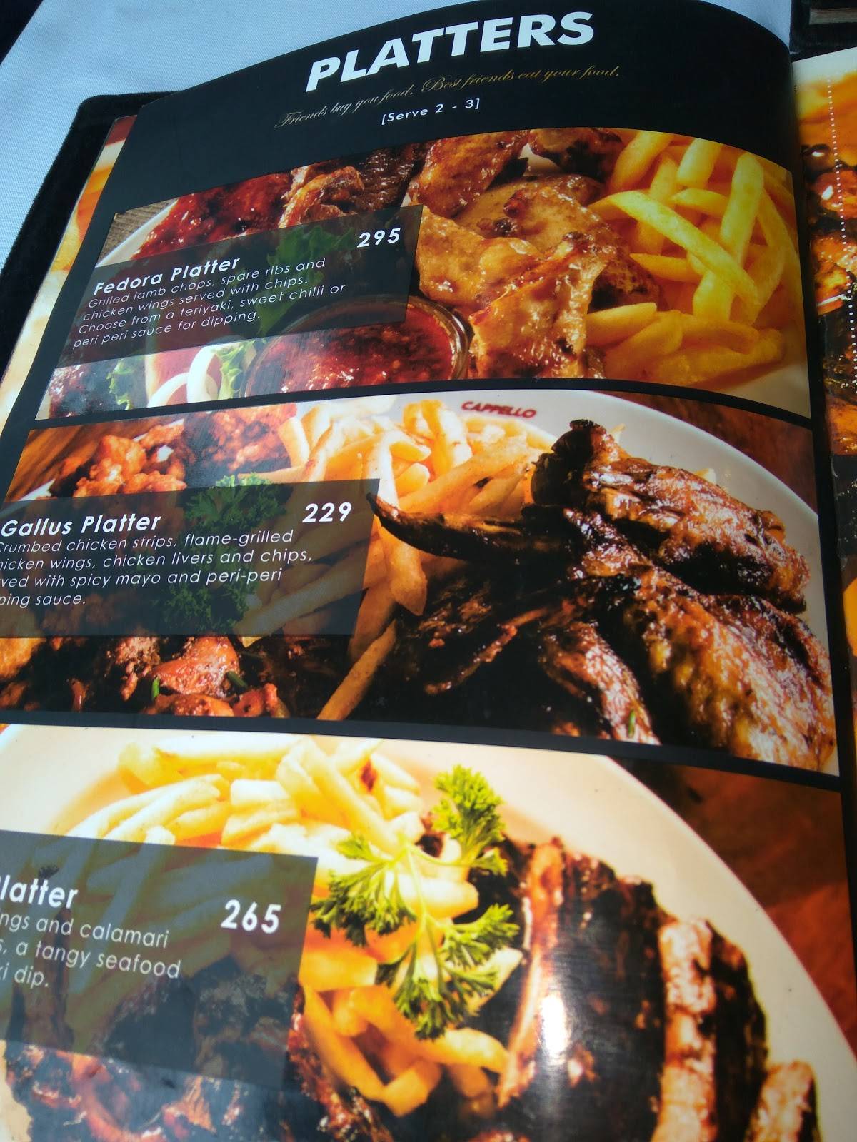 Menu at CAPPELLO BOKSBURG restaurant, Boksburg