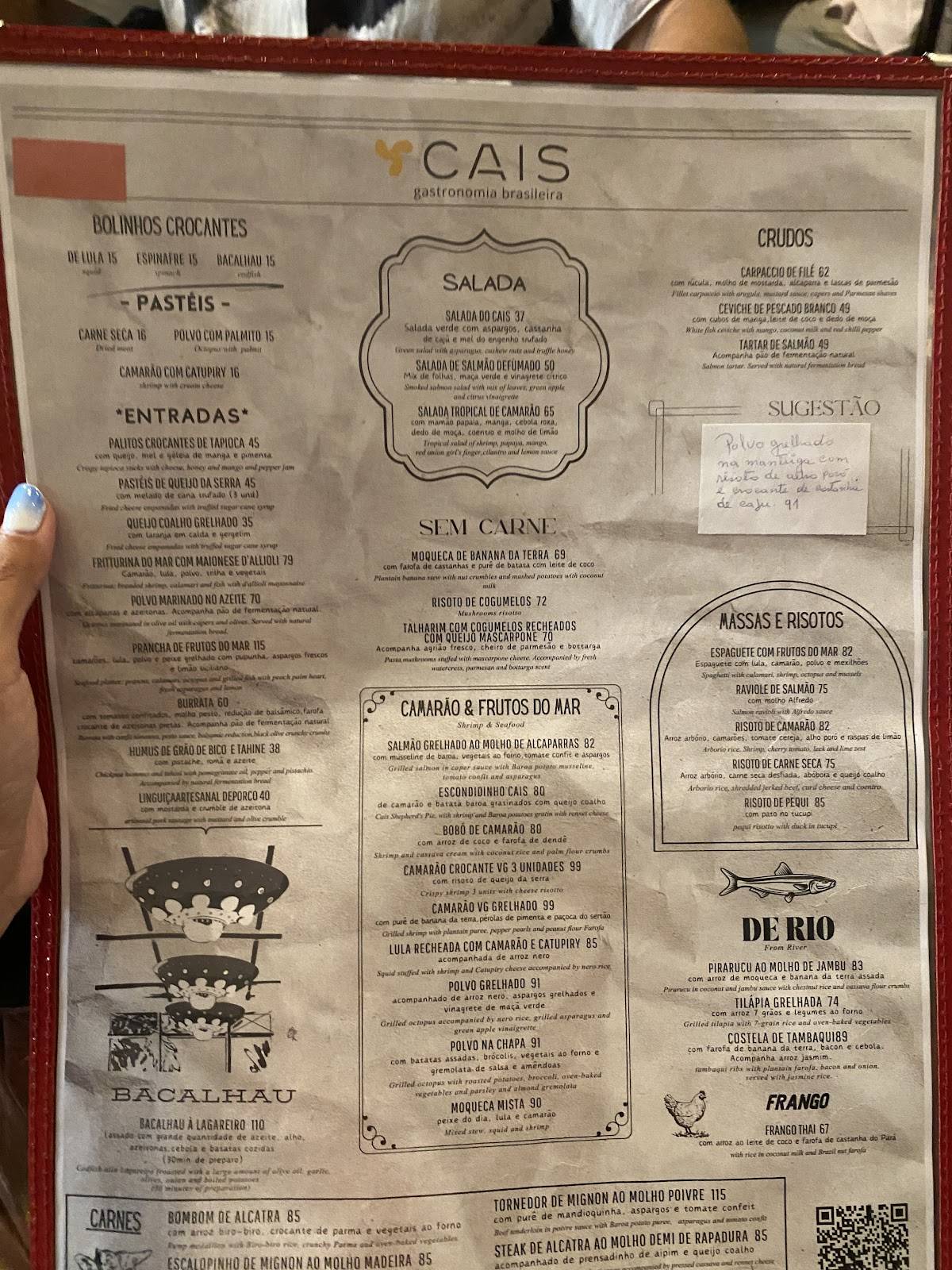 Menu em Cais do Oriente restaurante, Rio de Janeiro, Rua Visconde de ...