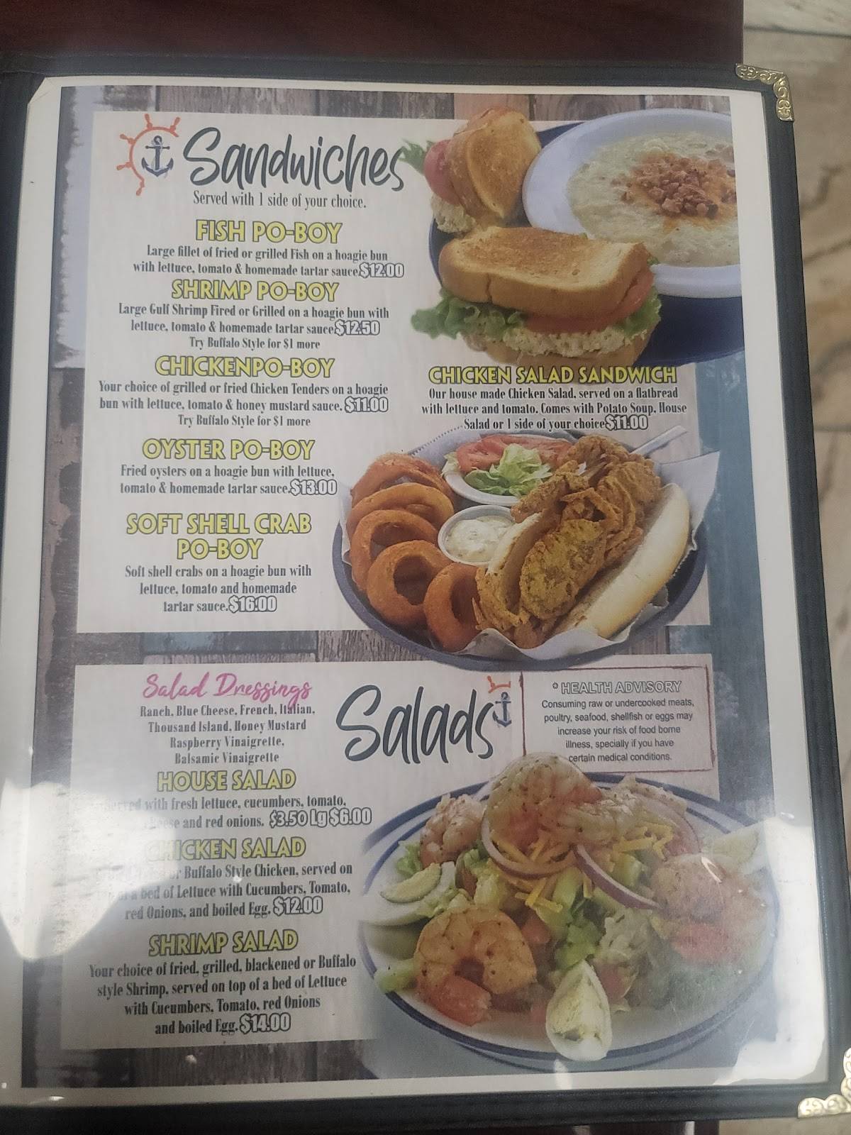 Menu at Castaway Seafood Restaurant, Bonifay
