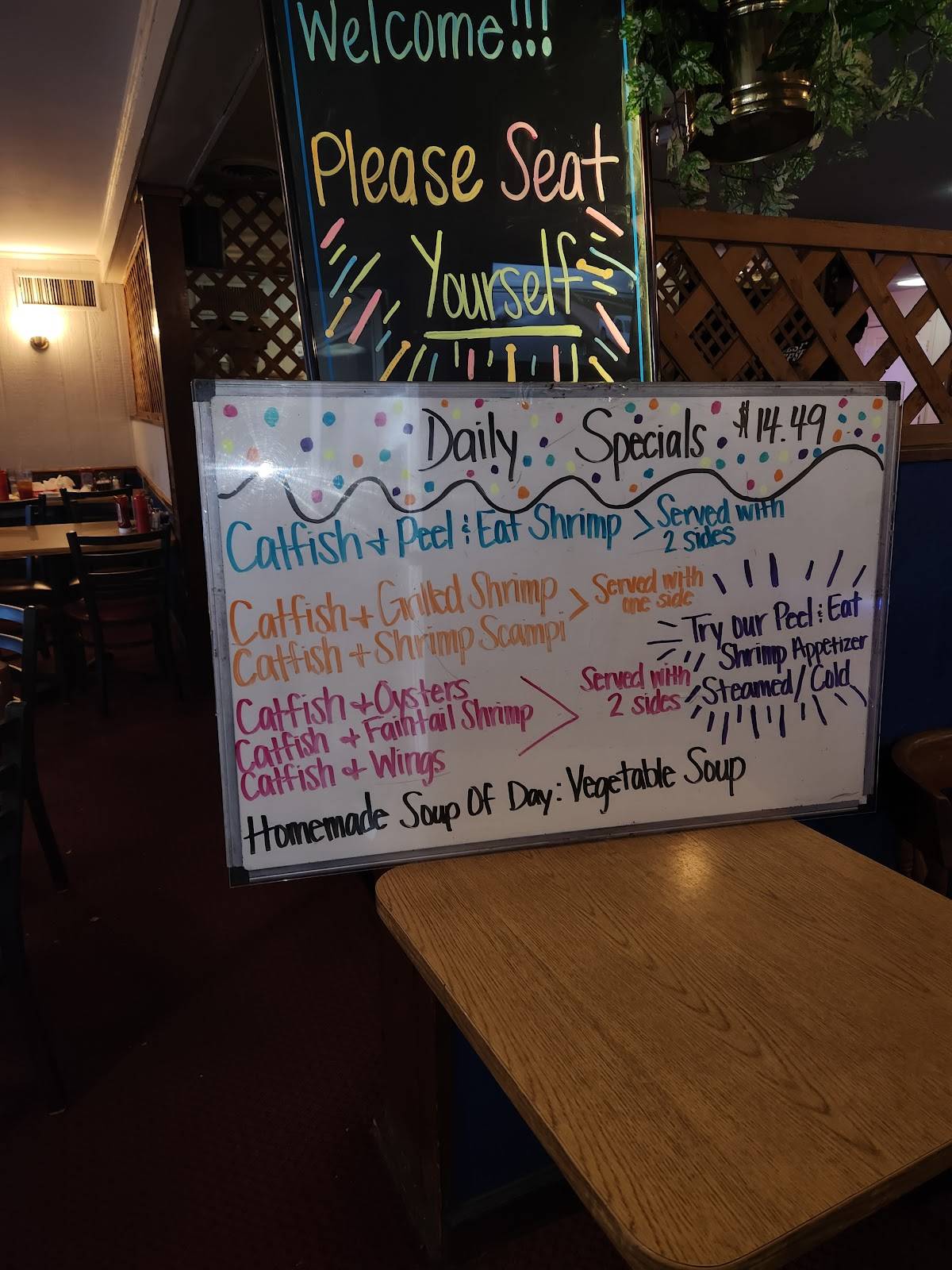 Menu at Catfish Galley restaurant, Jackson, N Highland Ave