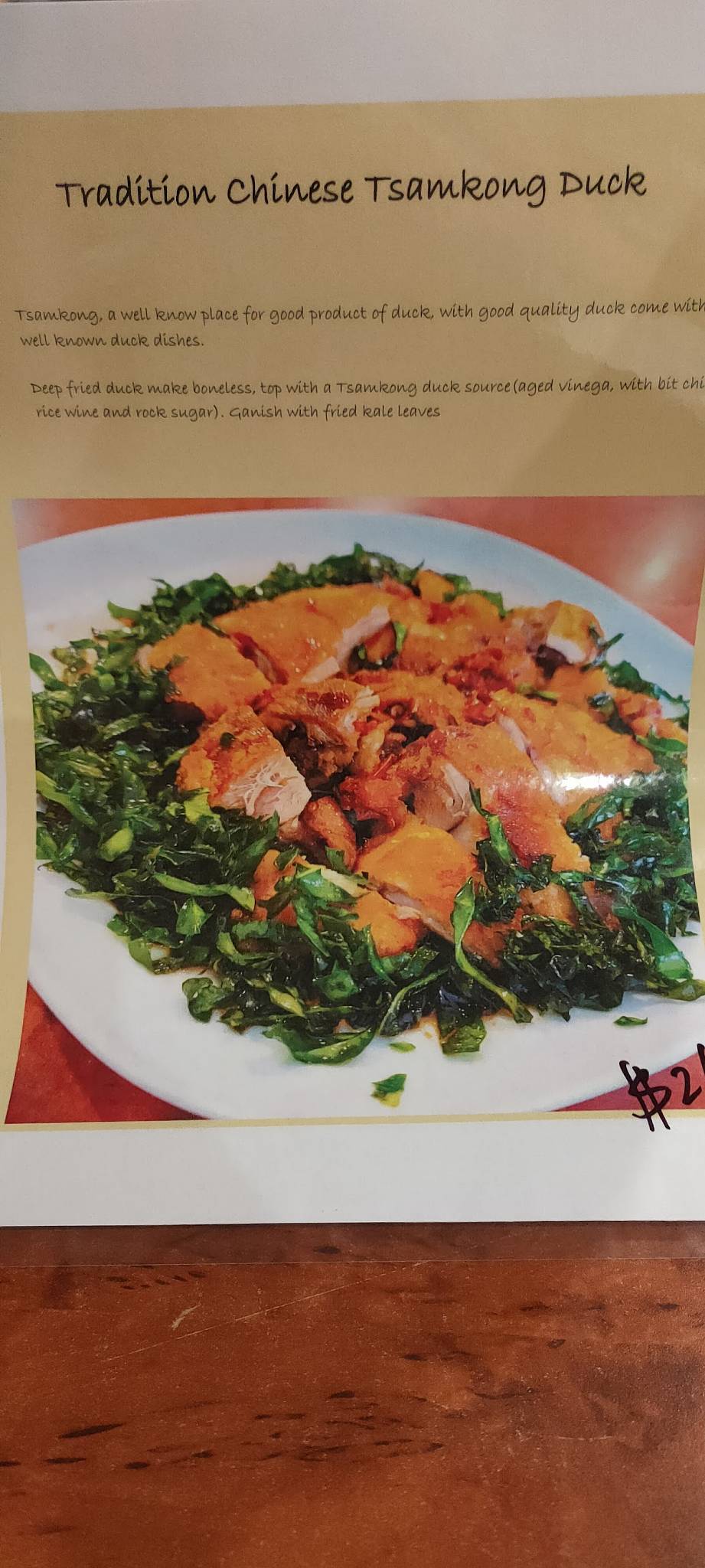 Menu at Chef Tony's Modern Chinese Restaurant, Bomaderry