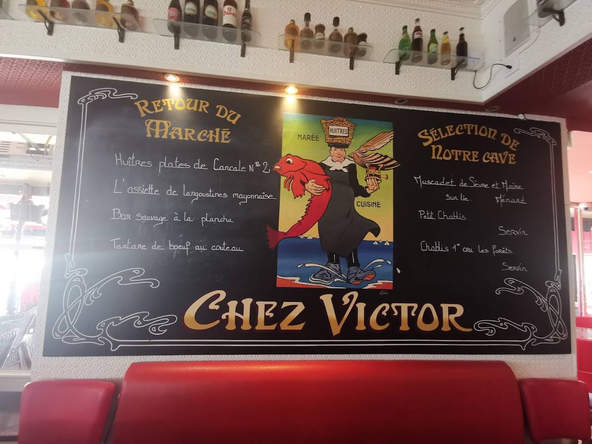 Menu au Chez Victor restaurant, Cancale, 8 Quai Admis en Chef Thomas