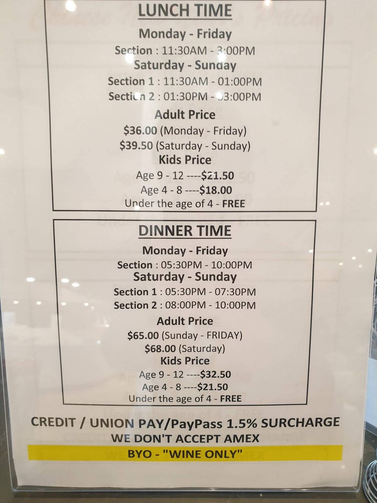 Menu at China Bar Buffet & Grill Burwood East, Burwood East, 380 ...