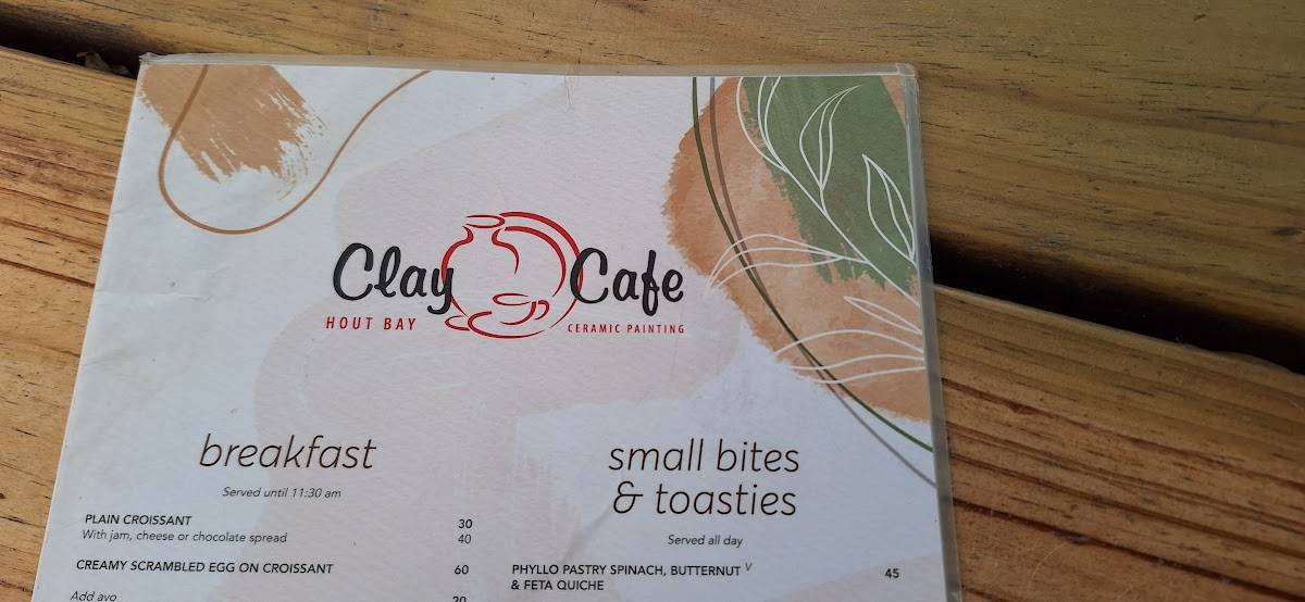 Menu at Clay Café Hout Bay restaurant, Cape Town