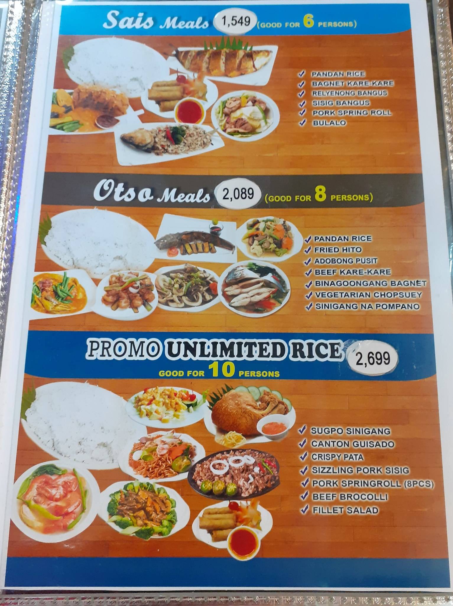 Carta de Dampa sa Tarlac Seafood's Restaurant & Catering Services, Capas