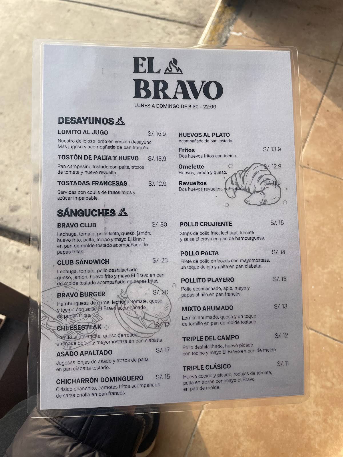 Carta del restaurante El Bravo Food, Pueblo Libre